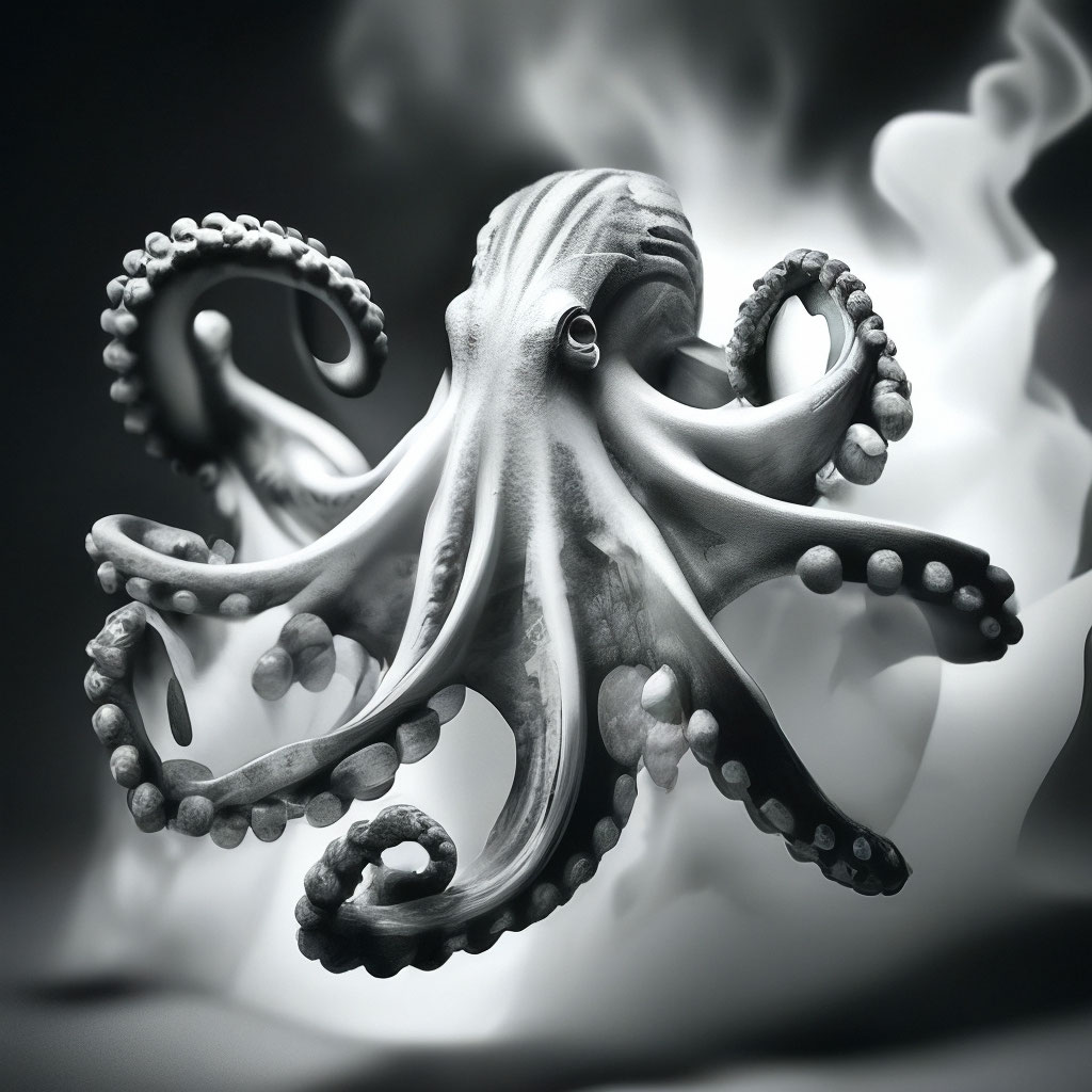 "Octopus released ink,, beautiful, realistic, professional photo, high ...