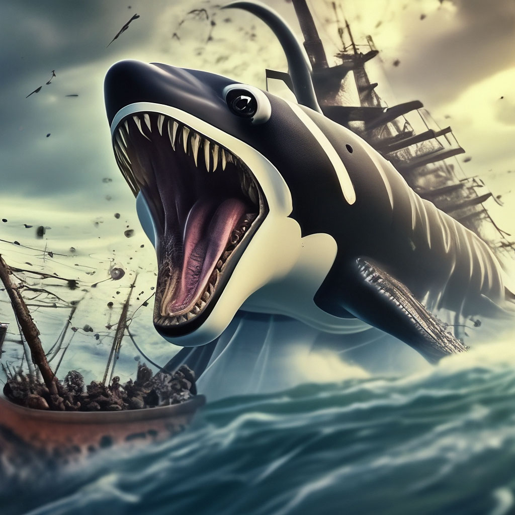 "Hybrid orca+Venom, carnage, venomorca, eats a ship, in the teeth of a ...