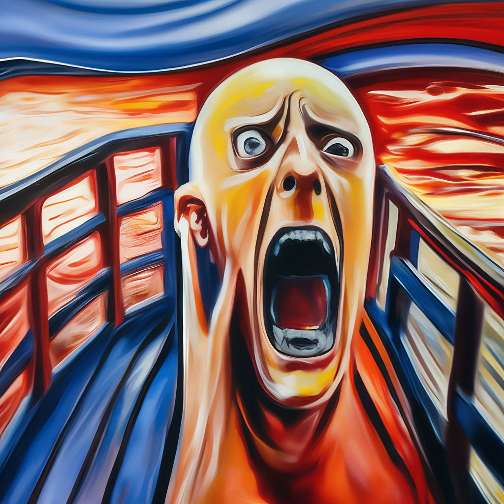"Based on Munch, The Scream ,diagonally from the lower right corner to ...