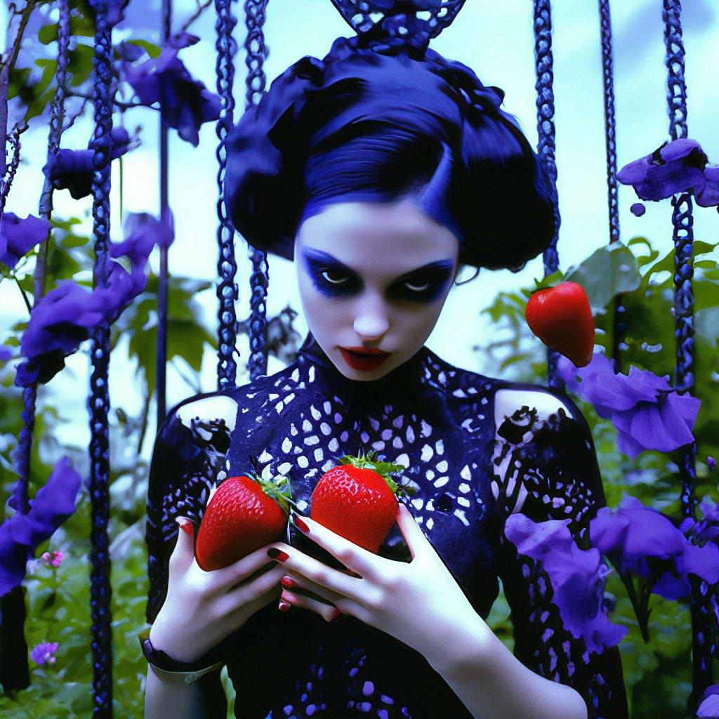 "Photorealism,polaroid film,from afar,global poster,posing in garden ...