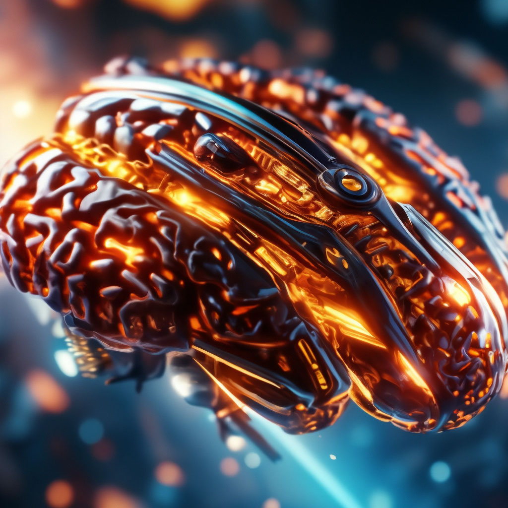 "Human brain fueled by nanobots in the form of spaceships, beautiful ...
