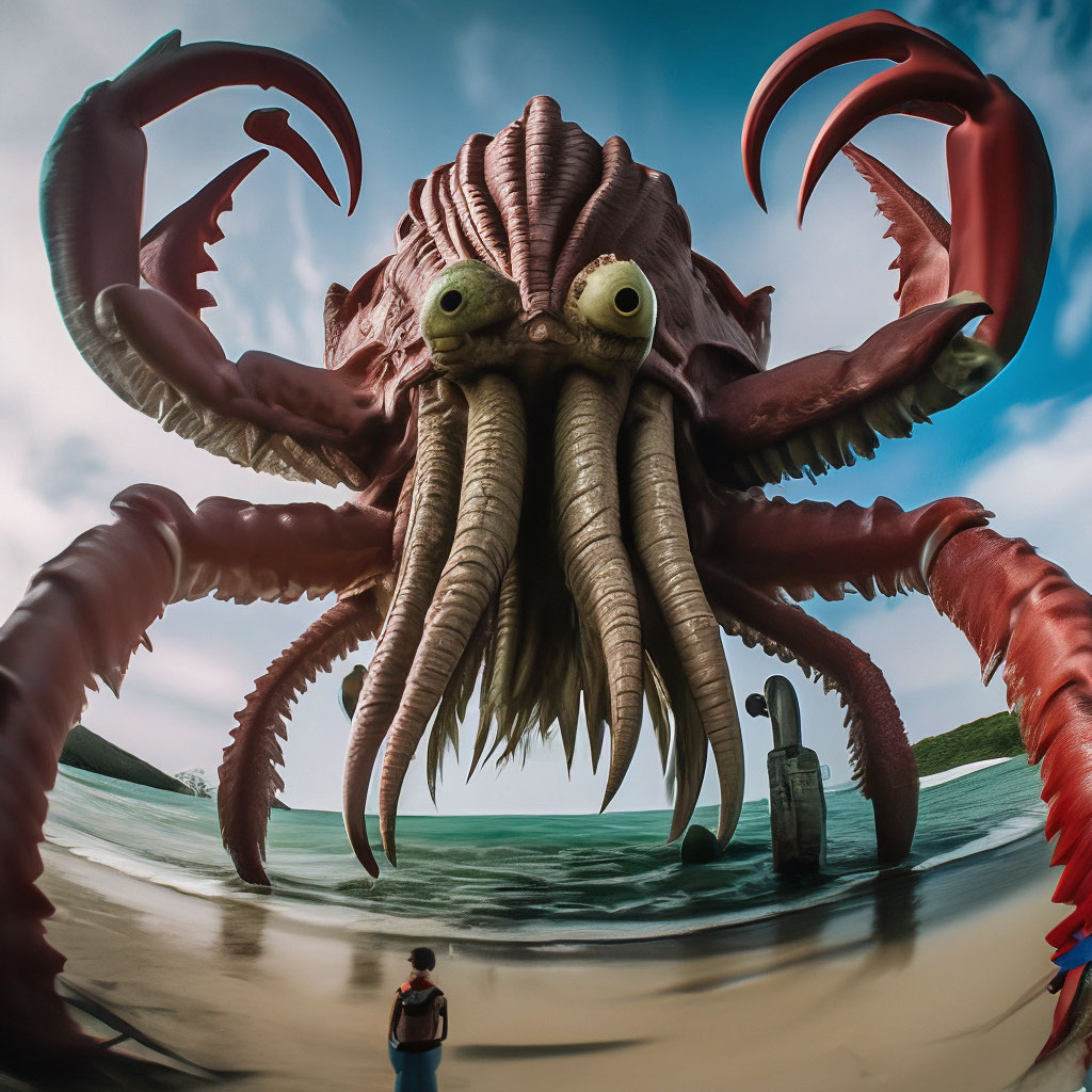 "Giant cthulhu crab" — image created in Shedevrum