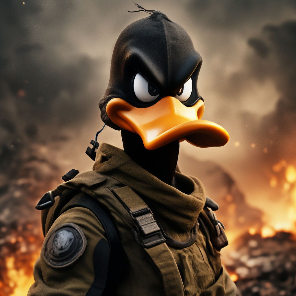 "Dafi duck apocalypse" — image created in Shedevrum