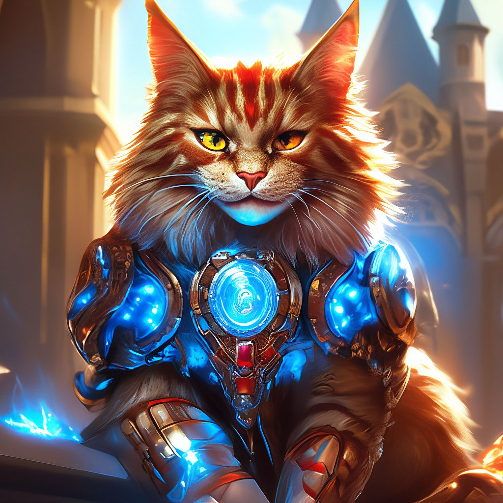 "Epic growling red-fire cat amulet hybrid Cyborg offers a personal epic ...