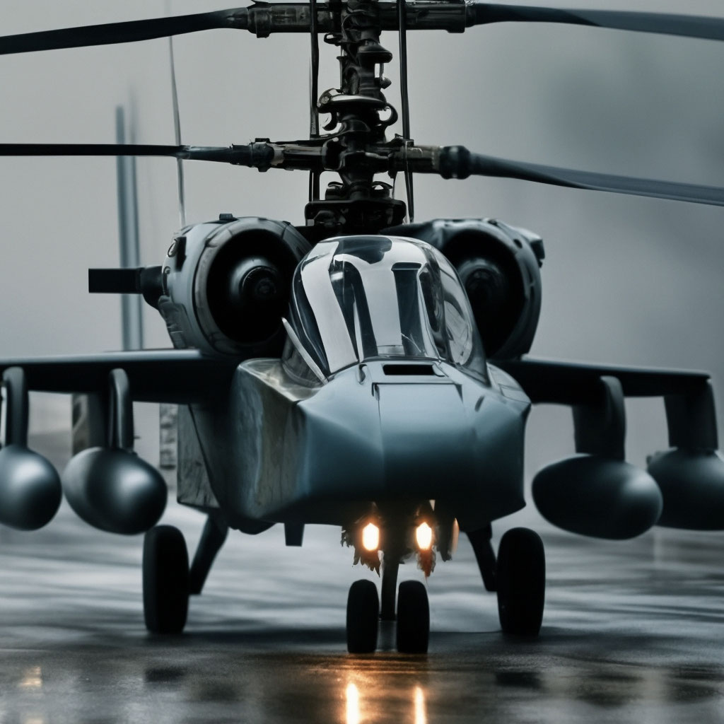 "Ka-52, grunge, realistic, 32k, cinematic" — image created in Shedevrum