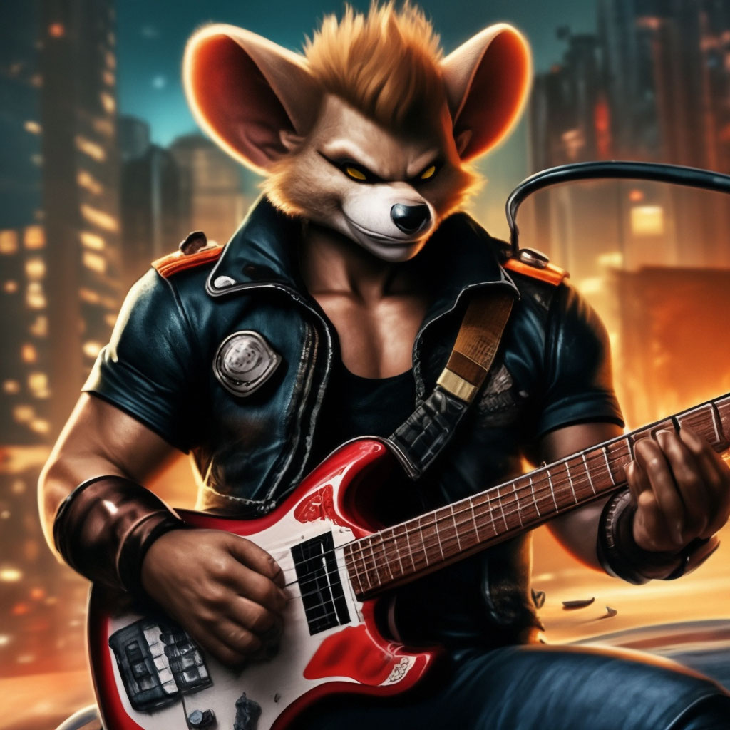 "Rocker mice from mars" — image created in Shedevrum