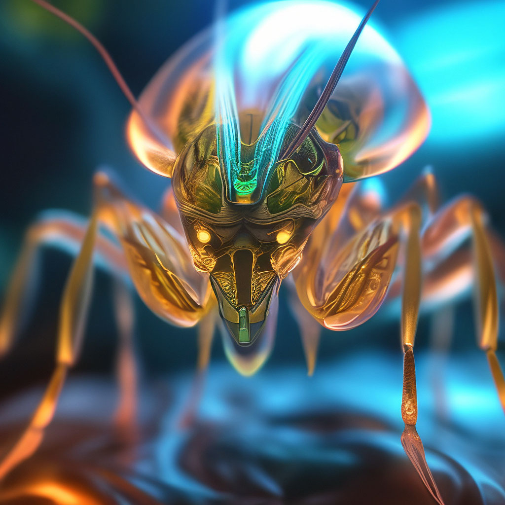 "Translucent transparency on the lumen of the alien insect creature ...