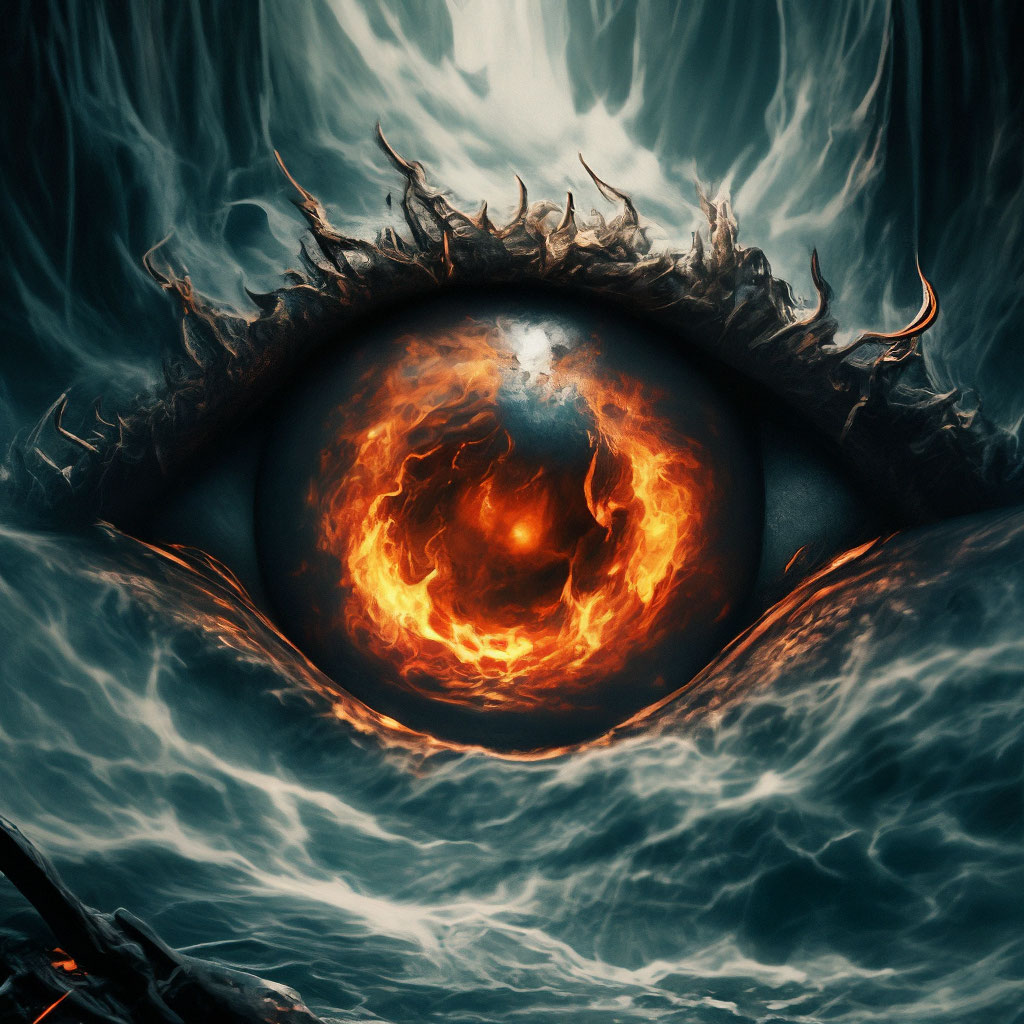 "The Eye of the Infernal Abyss" — image created in Shedevrum