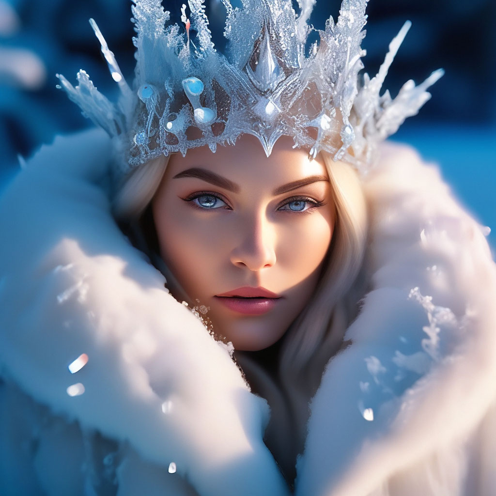 "The snow queen focus on the eyes,professional photo,high detail,high ...