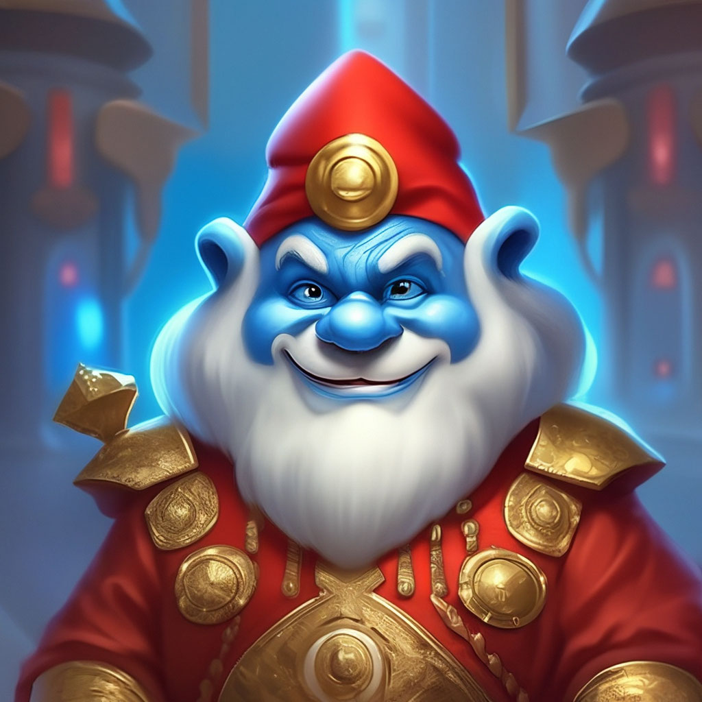 "The ruler of Russia in the Smurf style" — image created in Shedevrum