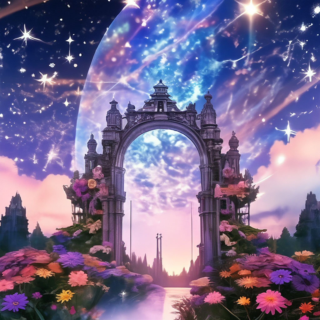 "Gateway in the sky to another world, fabulous, double exposure ...