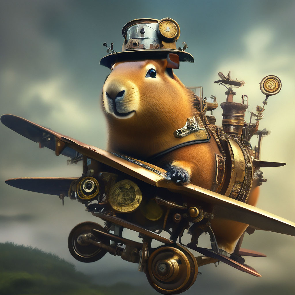 "Capybara airplane" — image created in Shedevrum