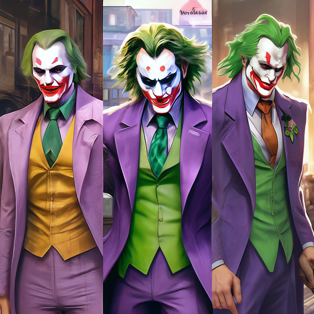 "There are three different versions of the Joker next to each other ...