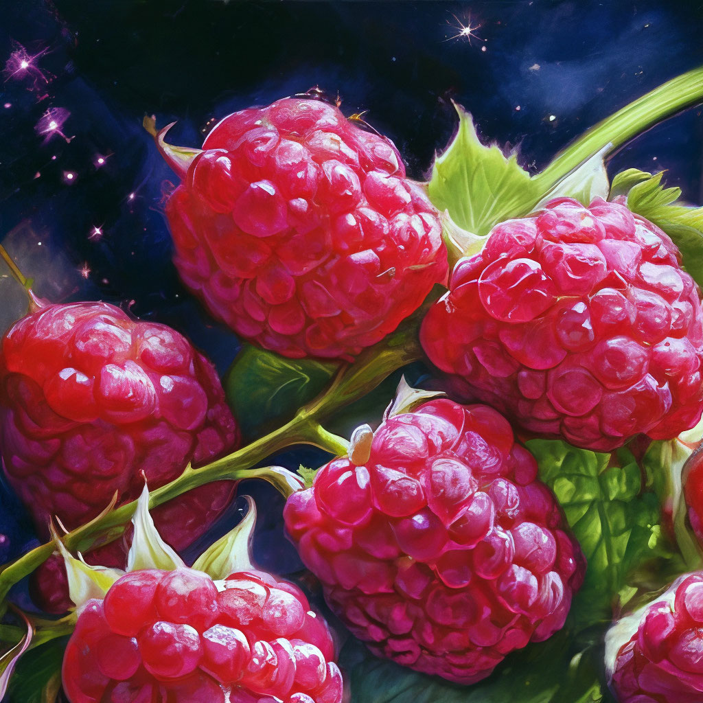 "Raspberry beautiful, botanical drawing, lighting engineering, three ...