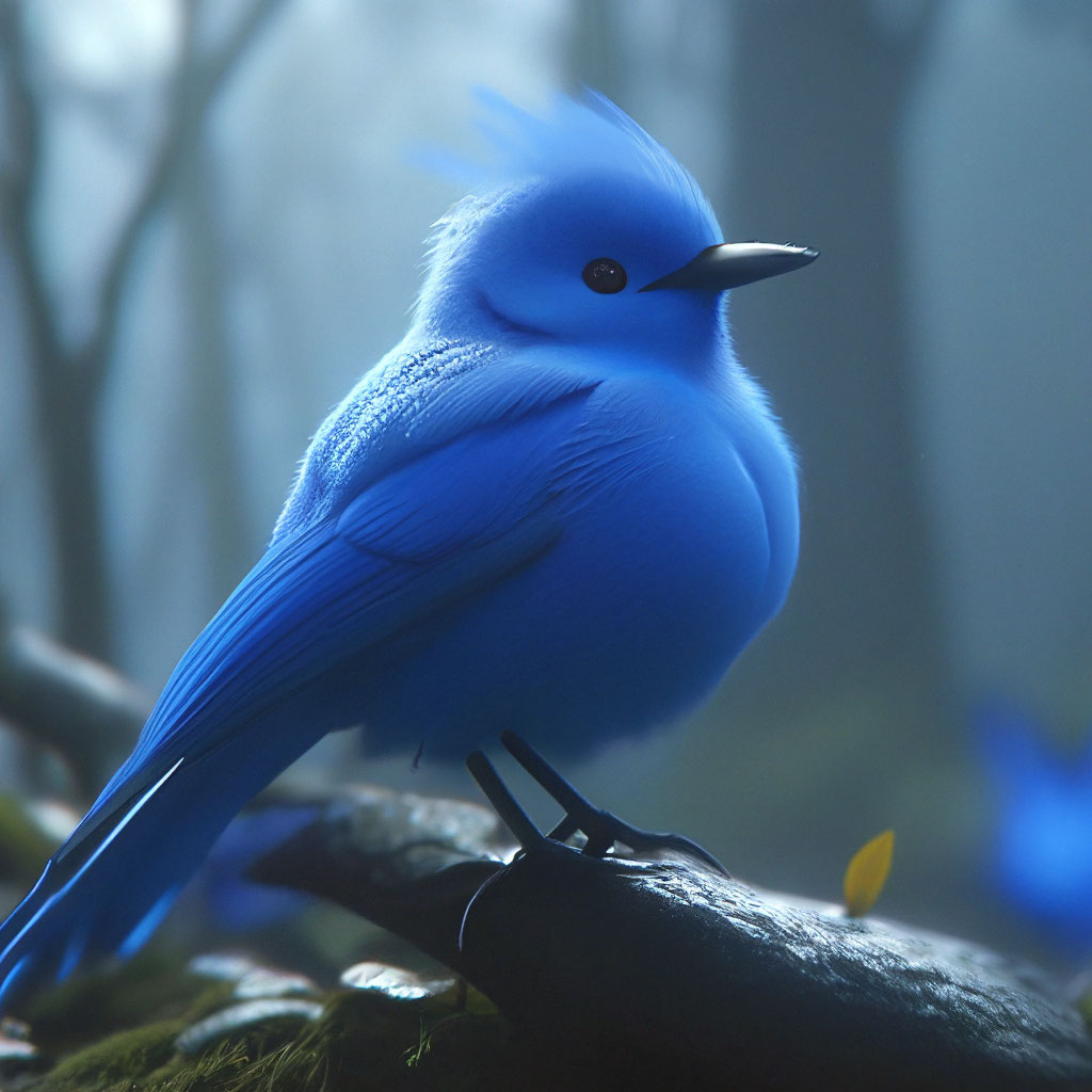 "Blue Bird of Happiness, Pixar, 3d rendering" — image created in Shedevrum