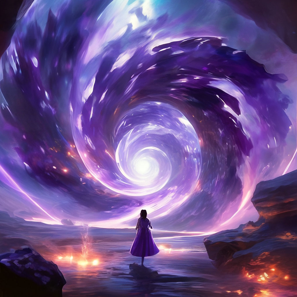 "The amethyst vortex of fantasy" — image created in Shedevrum