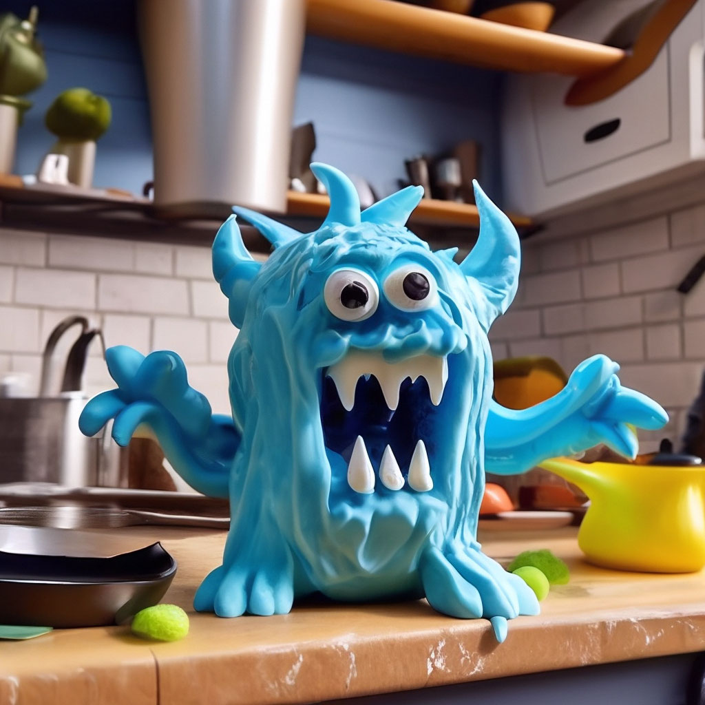 "Funny amorphous monster made of air plasticine is going crazy at the ...