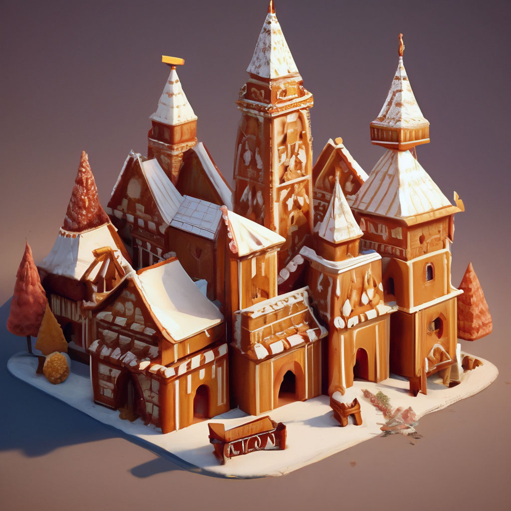 "The gingerbread Middle Ages" — image created in Shedevrum