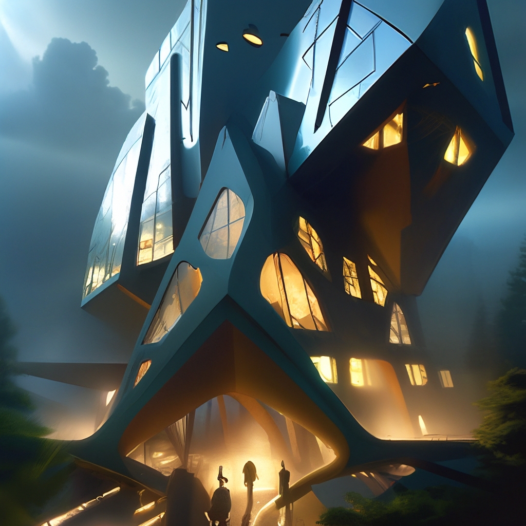 "Art deco, constructivism, futurism, bright, lots of details ...