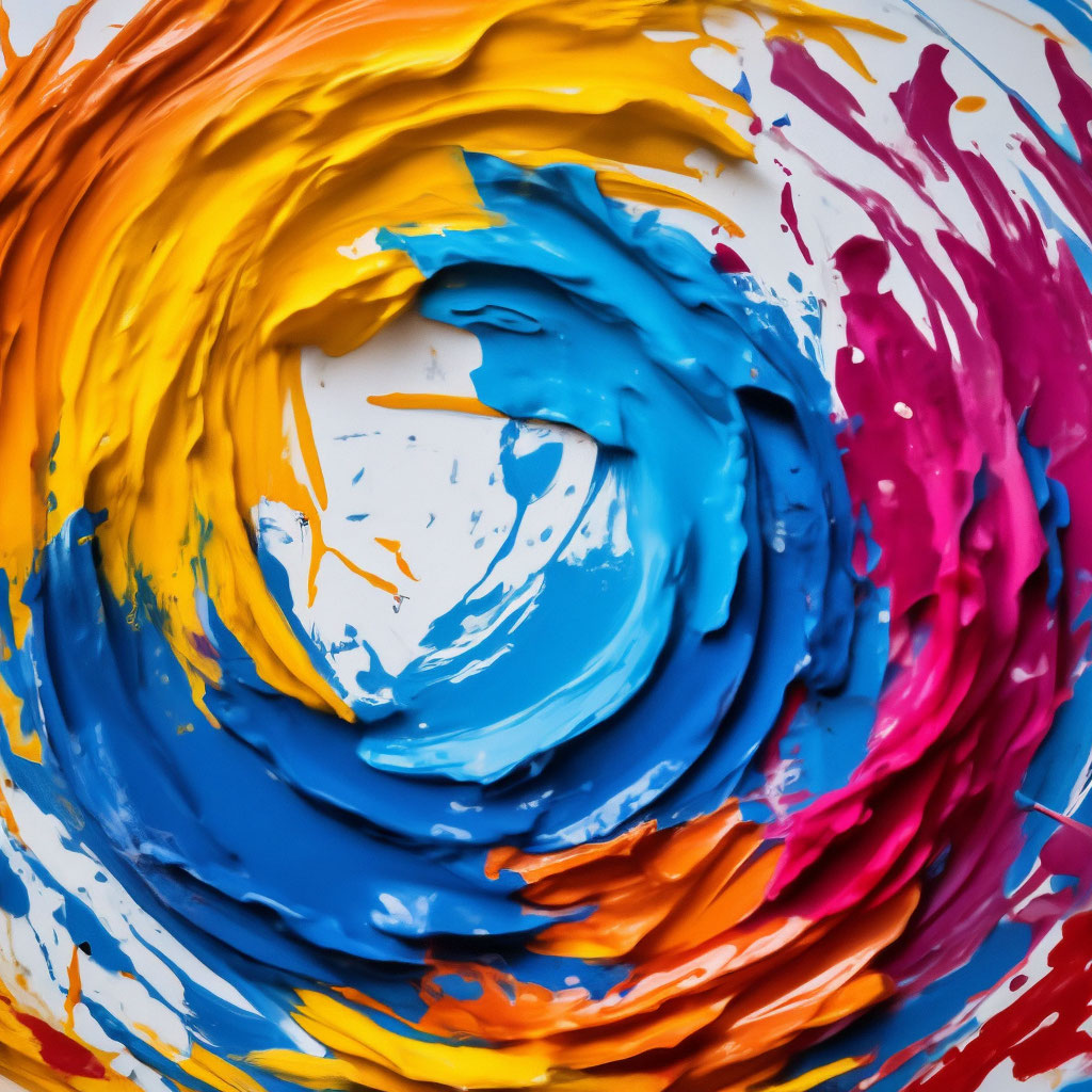 "Small strokes of oil paint in a circle,a picture of a round ...