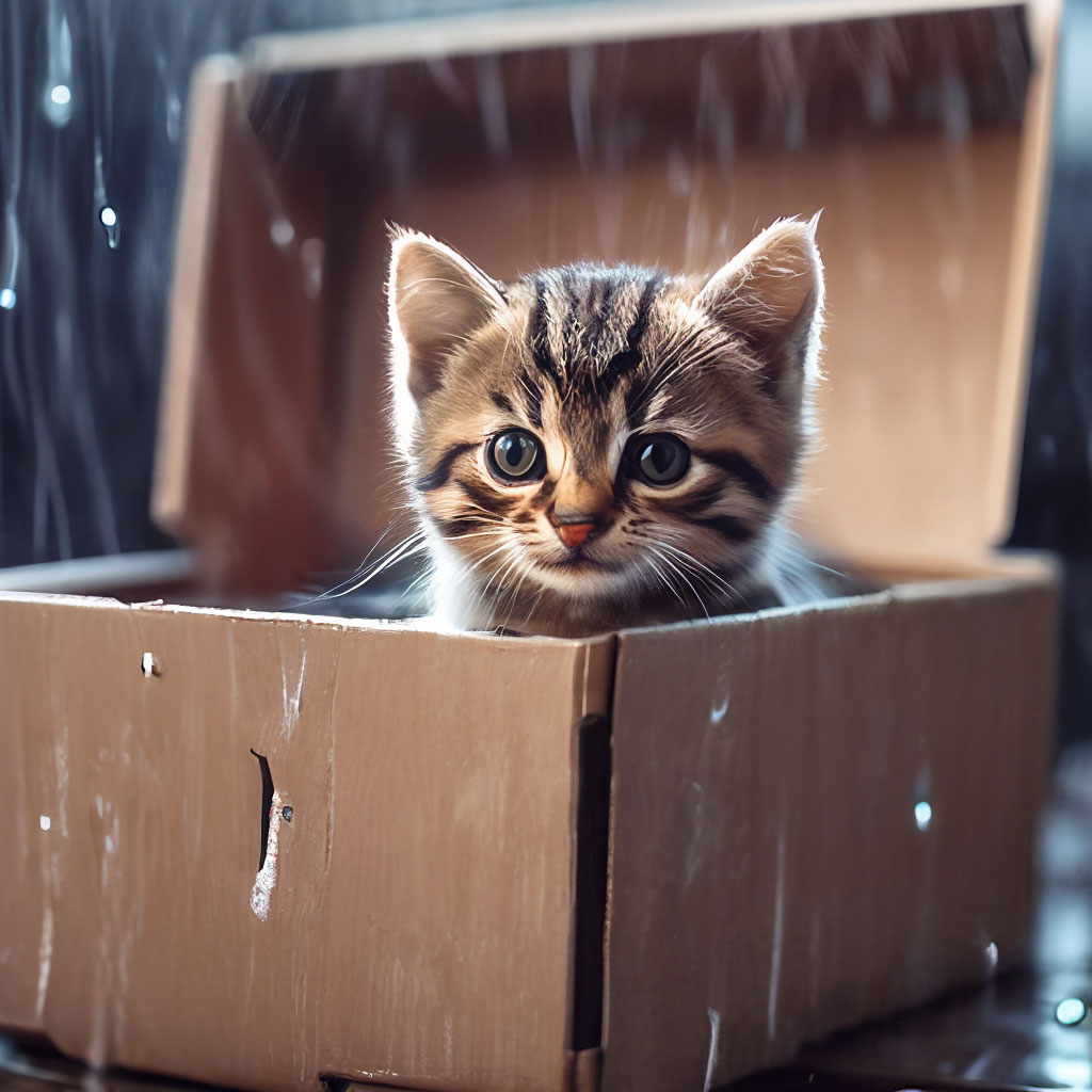 "If everyone barks it, the cat will have a home!rain, small, cute ...