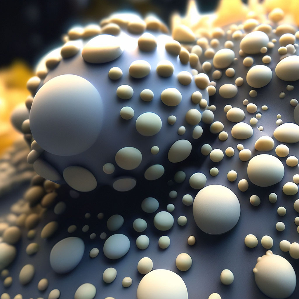 "Dots on clouds detail 3 d volume small symbiotes realistic" — image ...