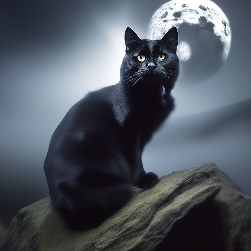 "Czech cat in the form of the moon" — image created in Shedevrum