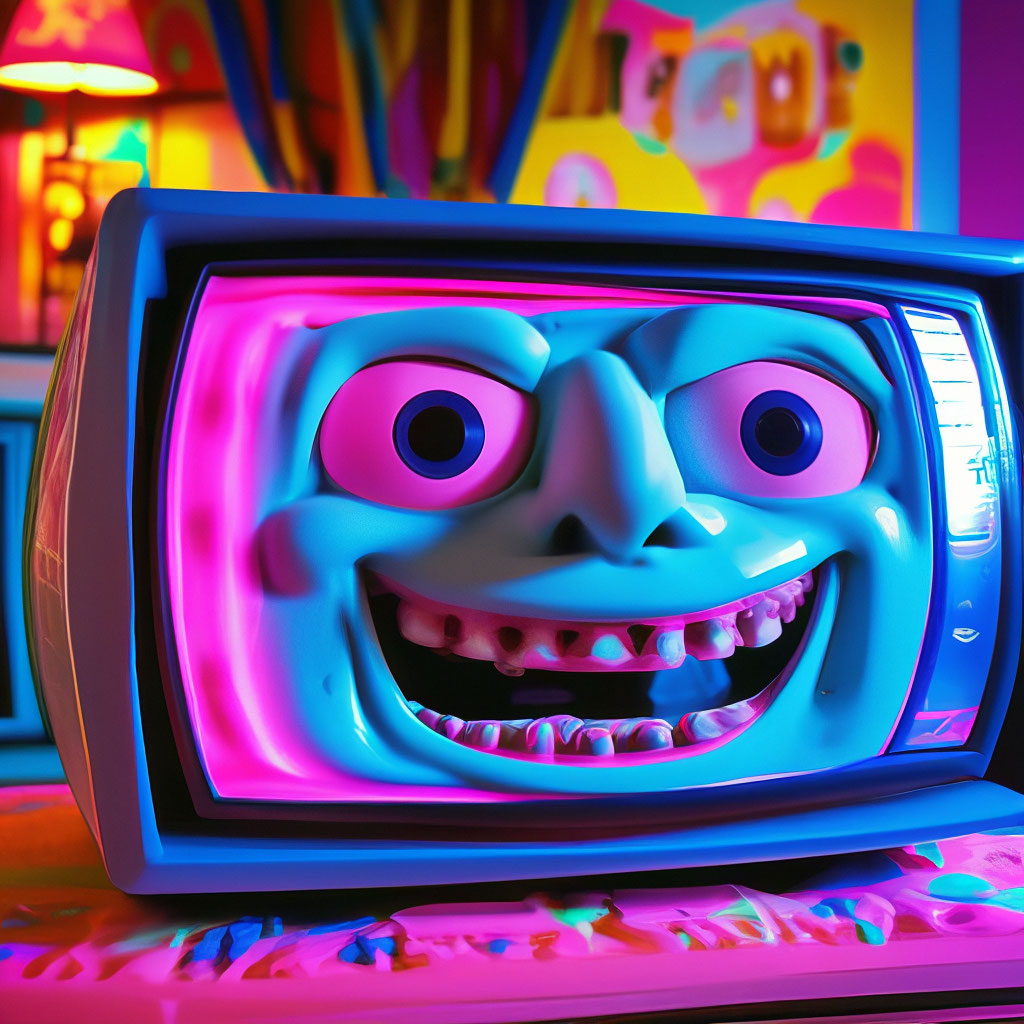 "Television ripples, as close as possible to the frame, it shows a ...