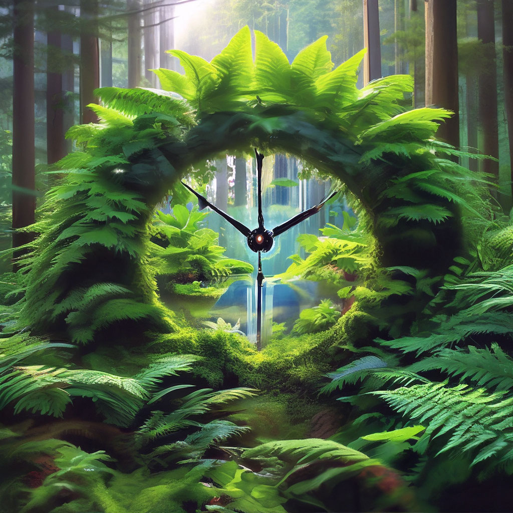"When the clock is twelve o'clock, a fern is blooming, a high ...