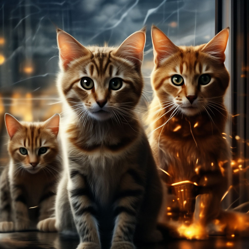 "Thunder, scared all the cats away" — image created in Shedevrum
