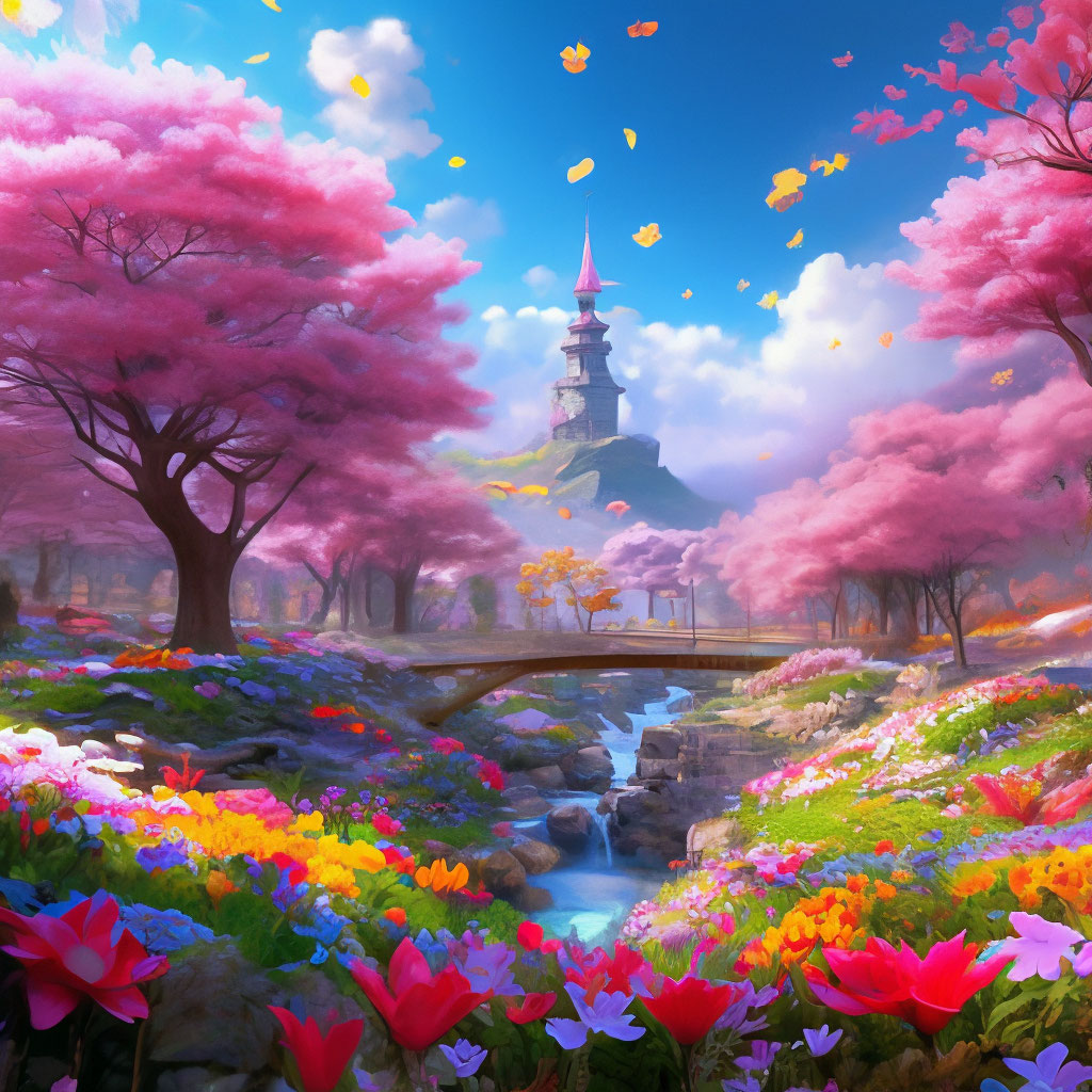 "Spring world" — image created in Shedevrum