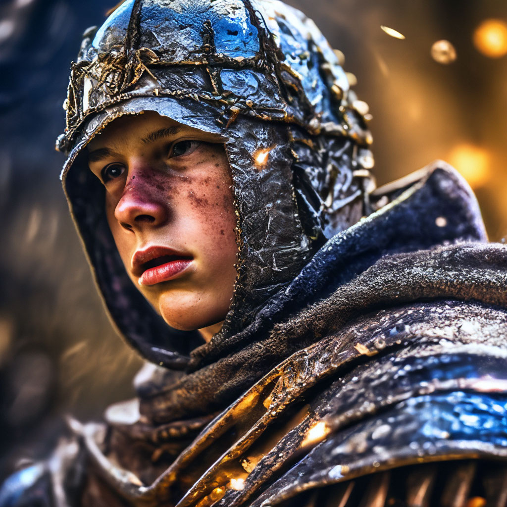 "Medieval youth after the battle fatigue, battle, injury gothic ...