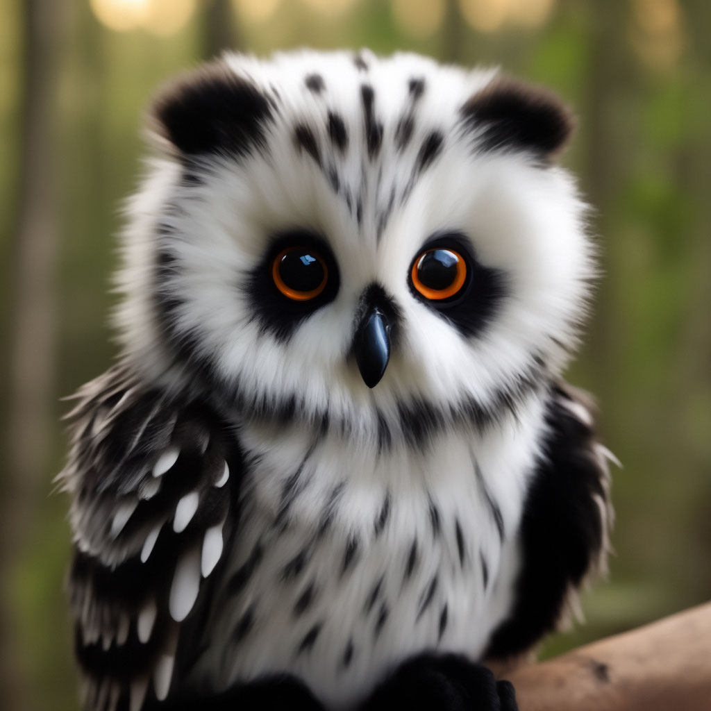 "Hybrid panda Owl Cat, Realistic high detail, 72k, Fluffy panda in the ...