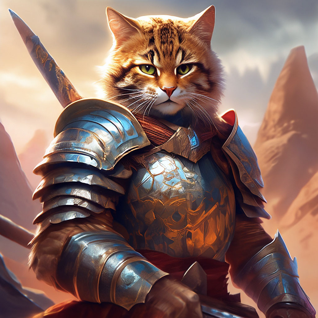 "Warrior cat" — image created in Shedevrum