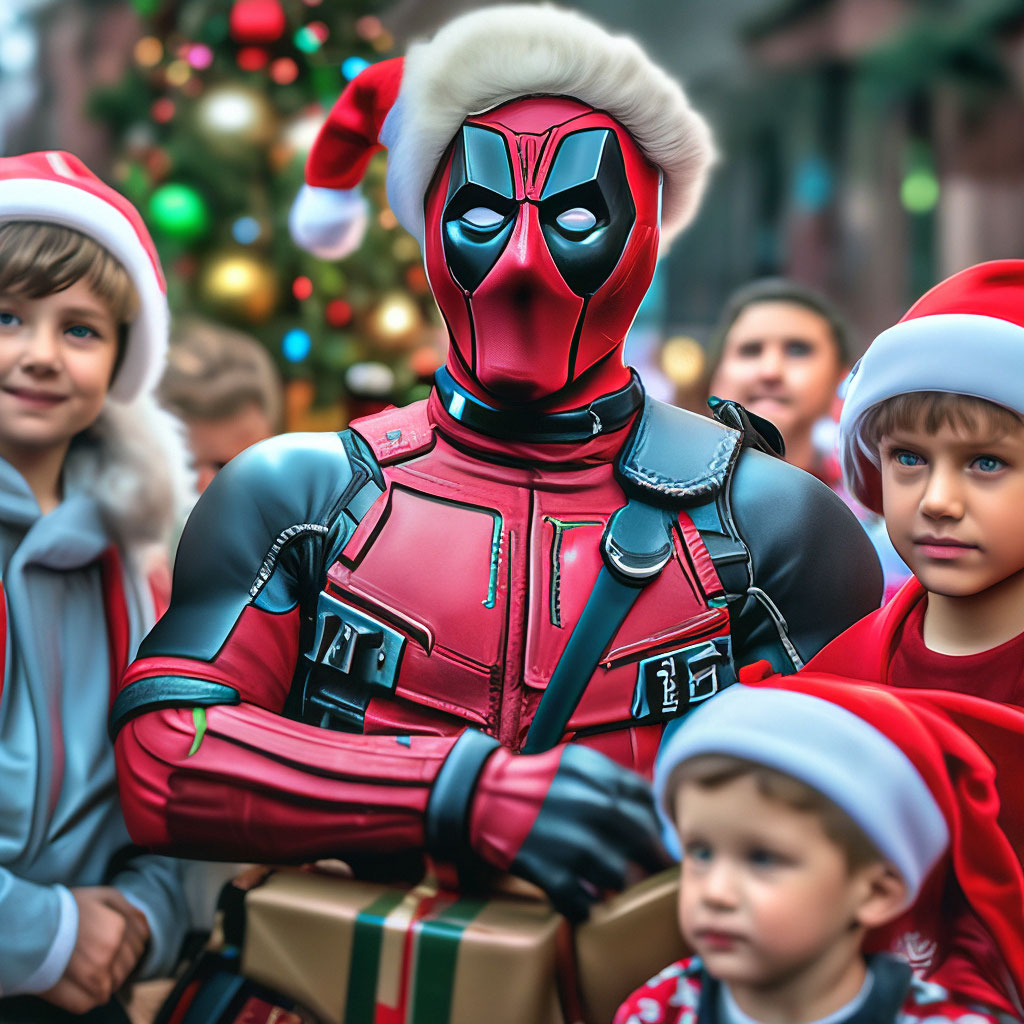 "Deadpool pretended to be Santa Claus and gave the children a holiday ...