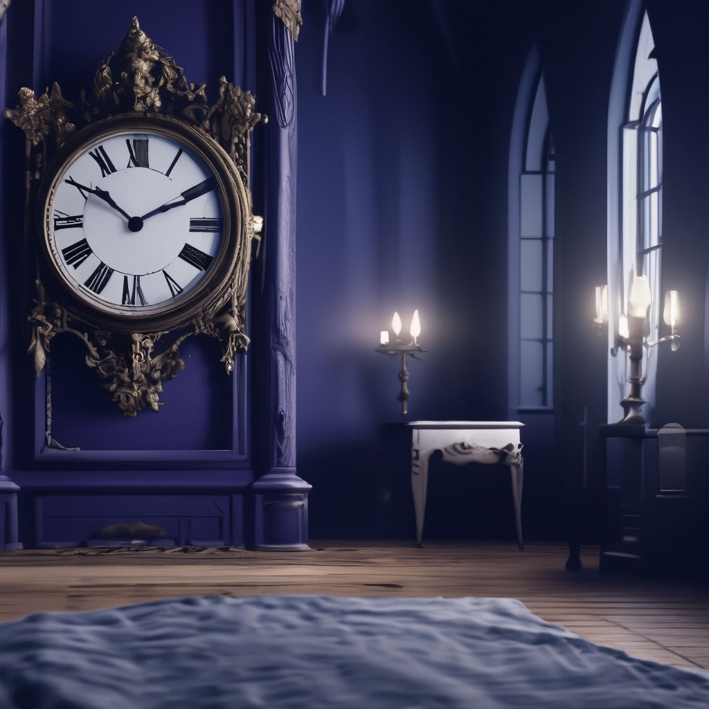 "Minimal Grotesque Deep Night Illusion Deception horror Inside an empty ...