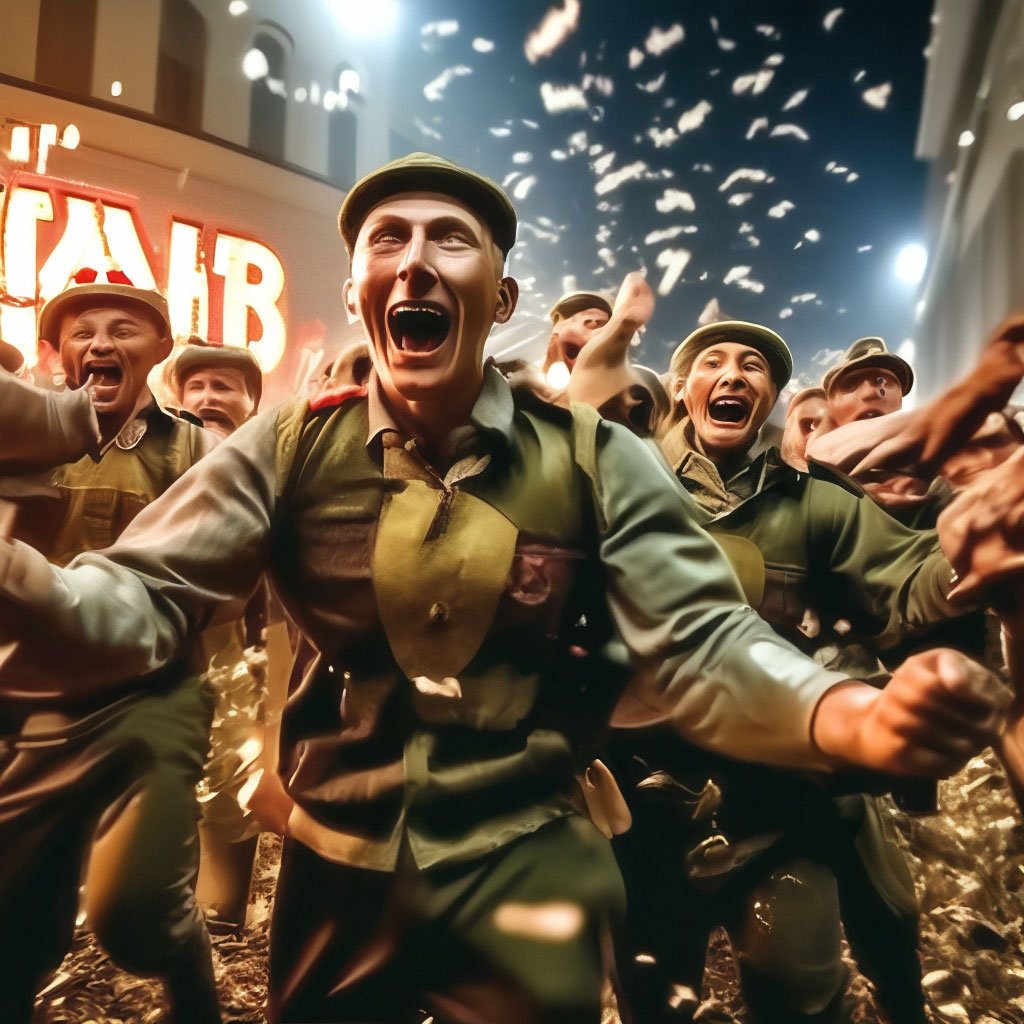 "The dollar collapsed hooray comrades! Russia forward!" — image created ...