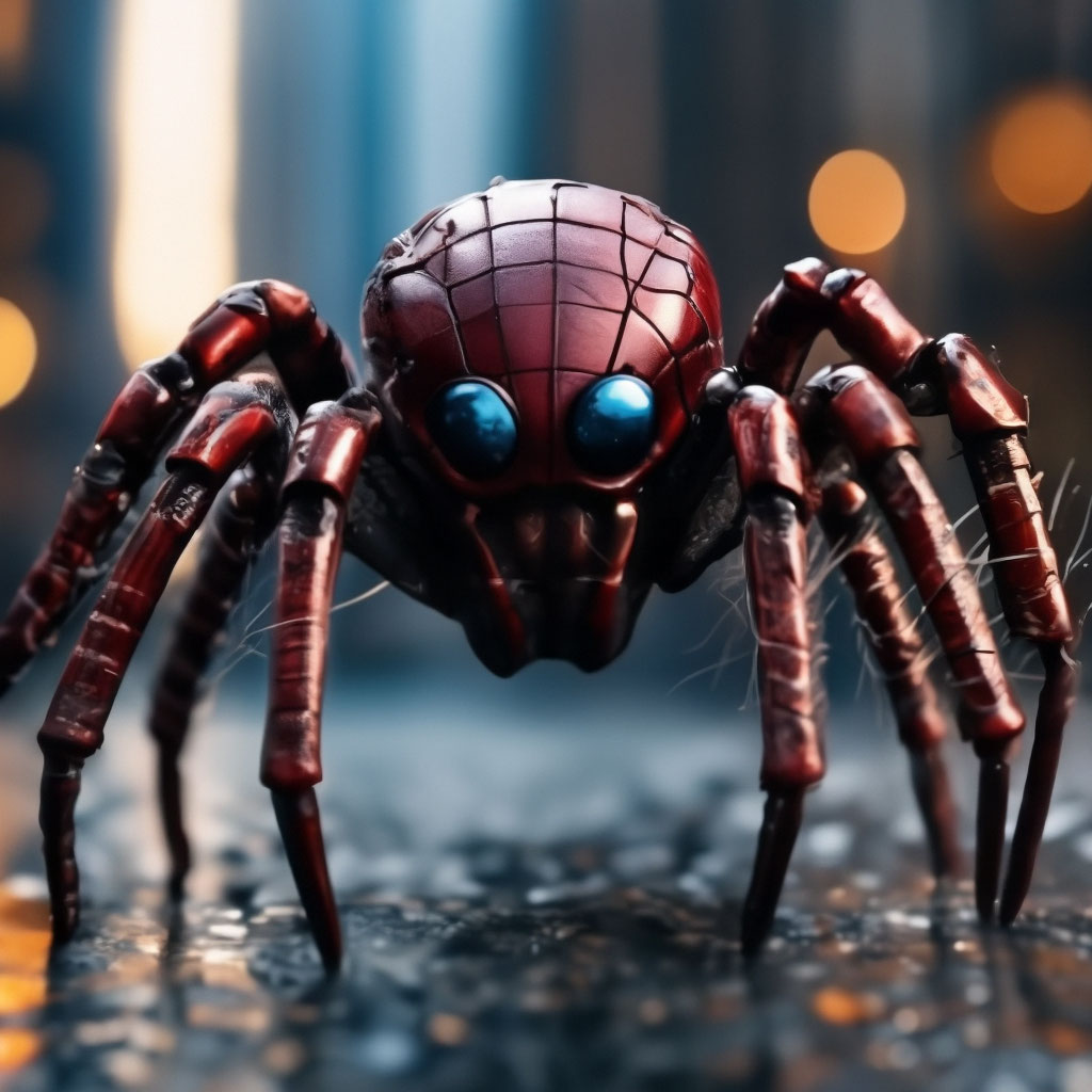 "A spider in the form of spider-man" — image created in Shedevrum