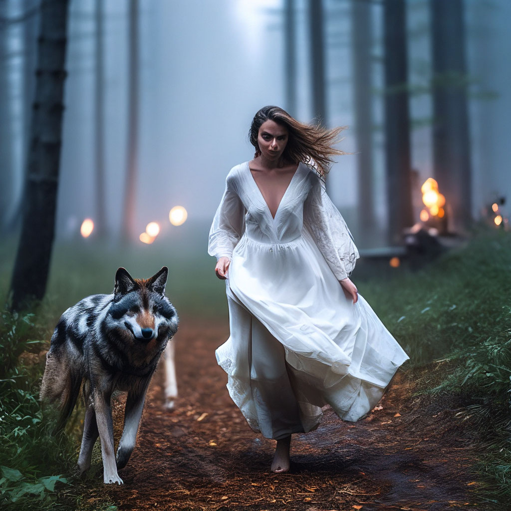 "An inconspicuous girl of 27 years old, running through the forest ...