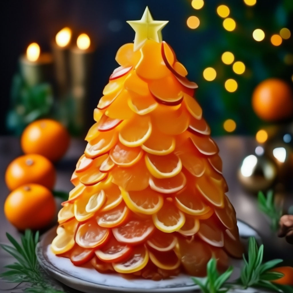 "Beautiful Christmas tree made of delicious mouth-watering translucent ...