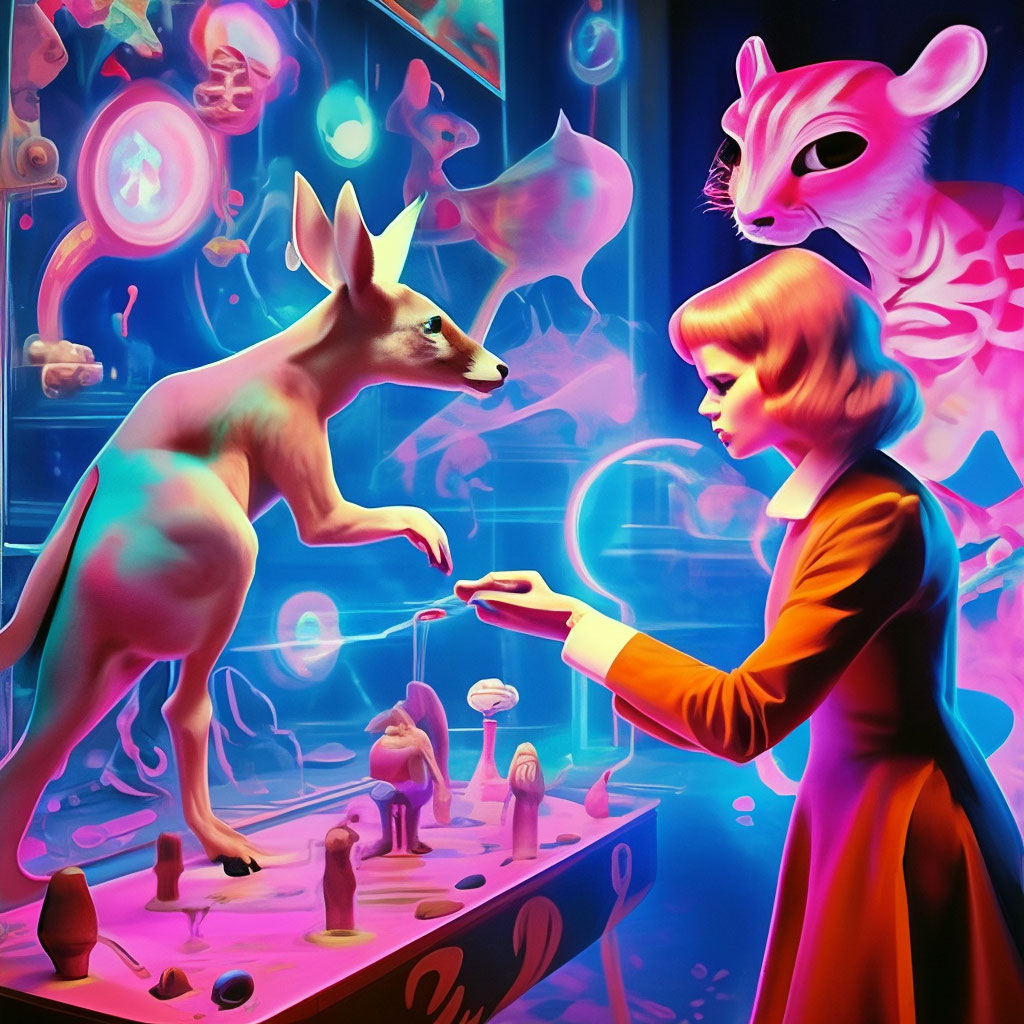 "The amazing world of magic tricks, in the style of Dali+David ...