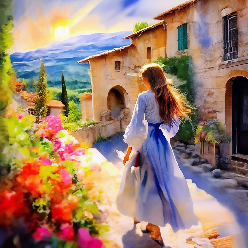 "(Hellen's idea) watercolour3d, fine ink drawing, magic of Provence ...
