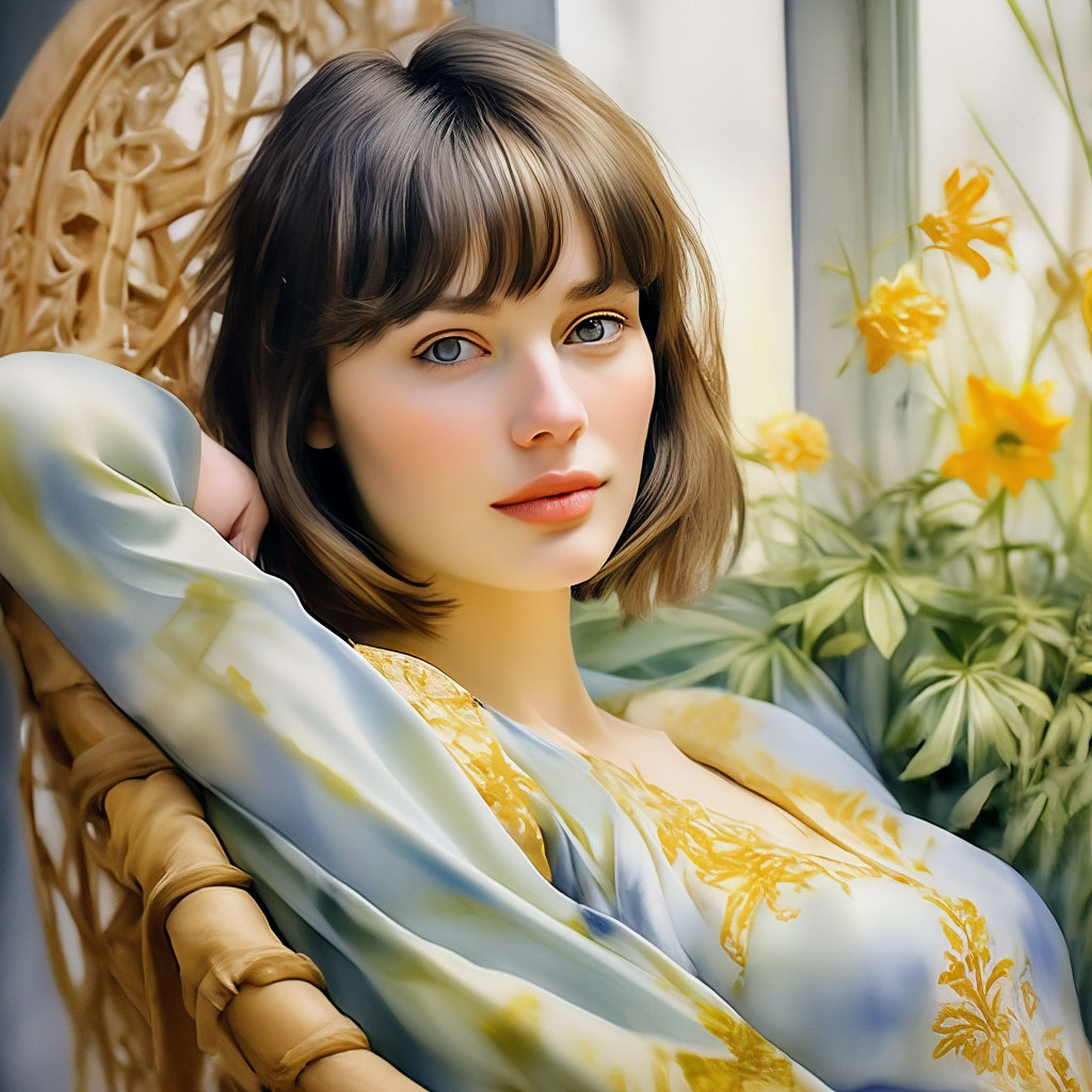 "JG art 🎭 delicate watercolor portrait, detailed drawing, hyperrealism ...