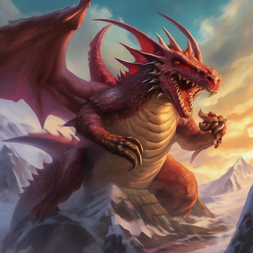"A revived cheburek in the clutches of a dragon" — image created in ...