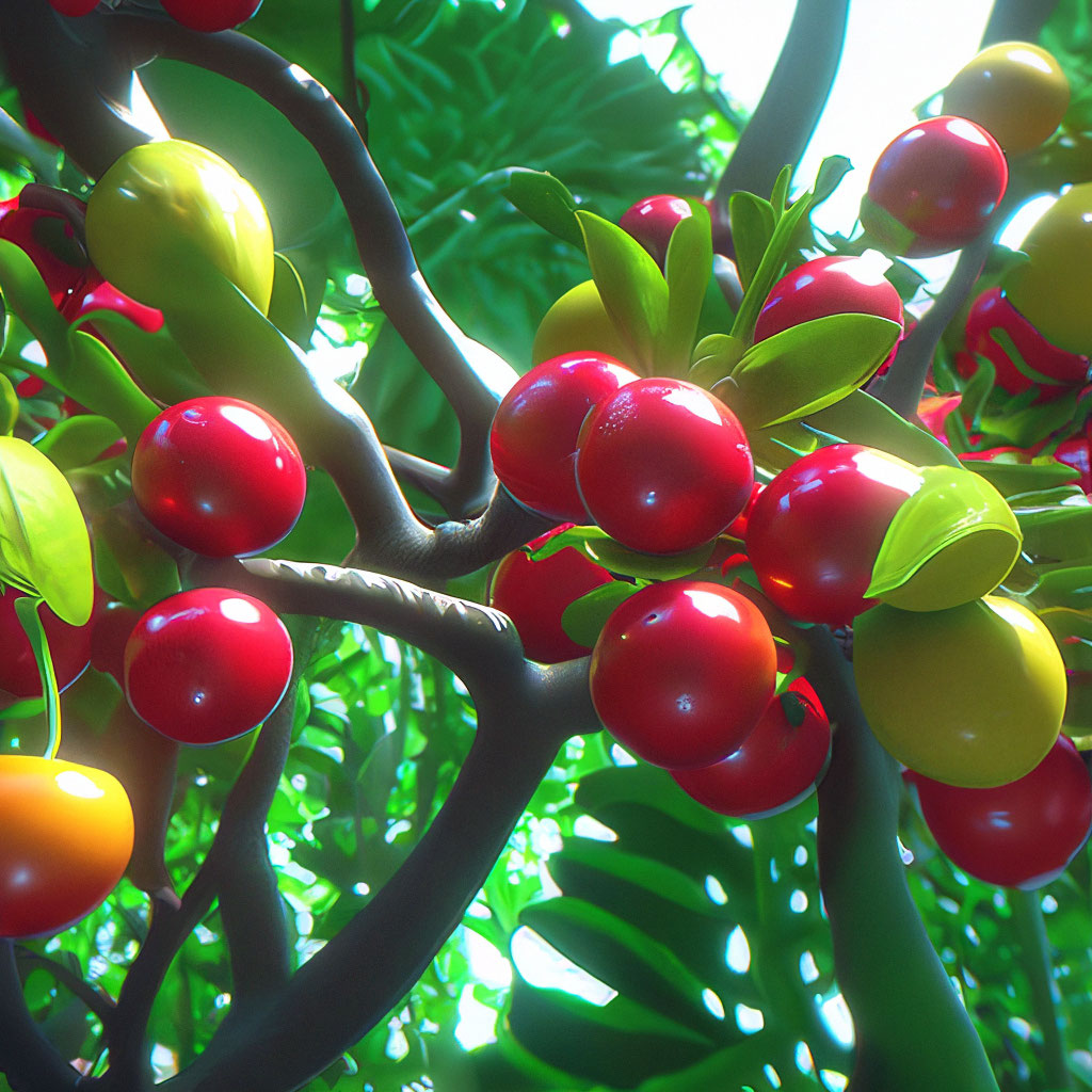 "Bestiary, very strange fruits grow on trees, look like a cherry, the ...