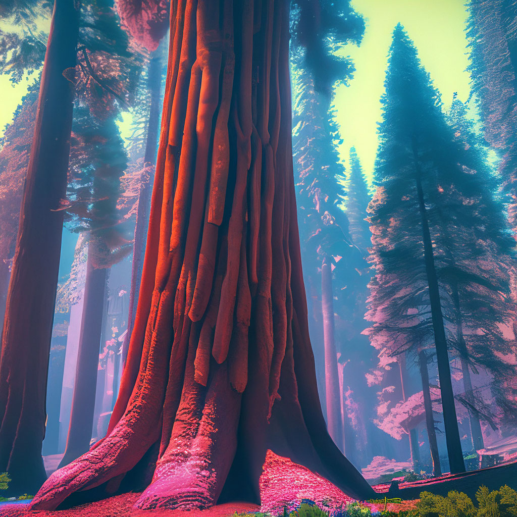 "Giant sequoia national park, beautiful, realistic, close-up ...