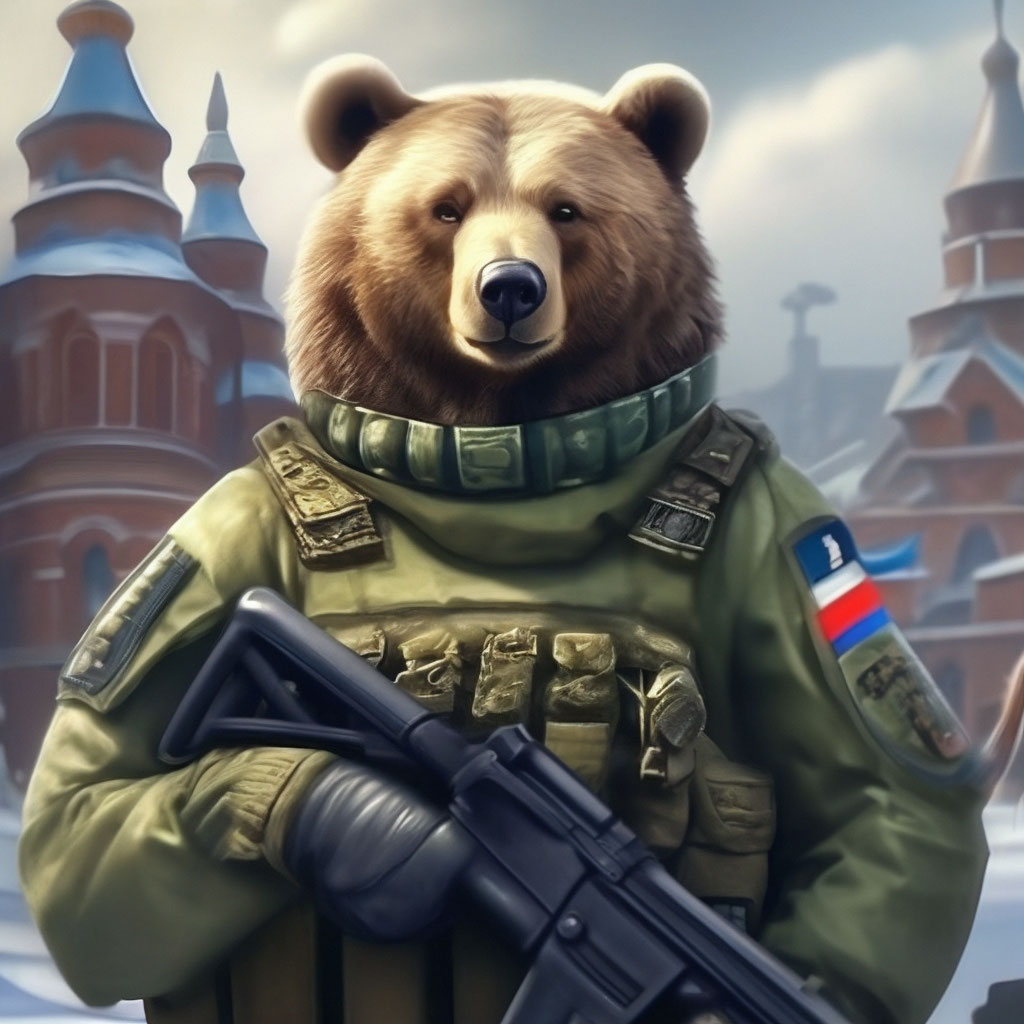 "Russian special forces bear in a beautiful uniform" — image created in ...