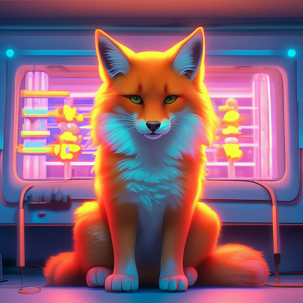 "The fox cat" — image created in Shedevrum