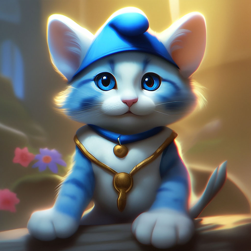 "Cat smurf shailushai" — image created in Shedevrum
