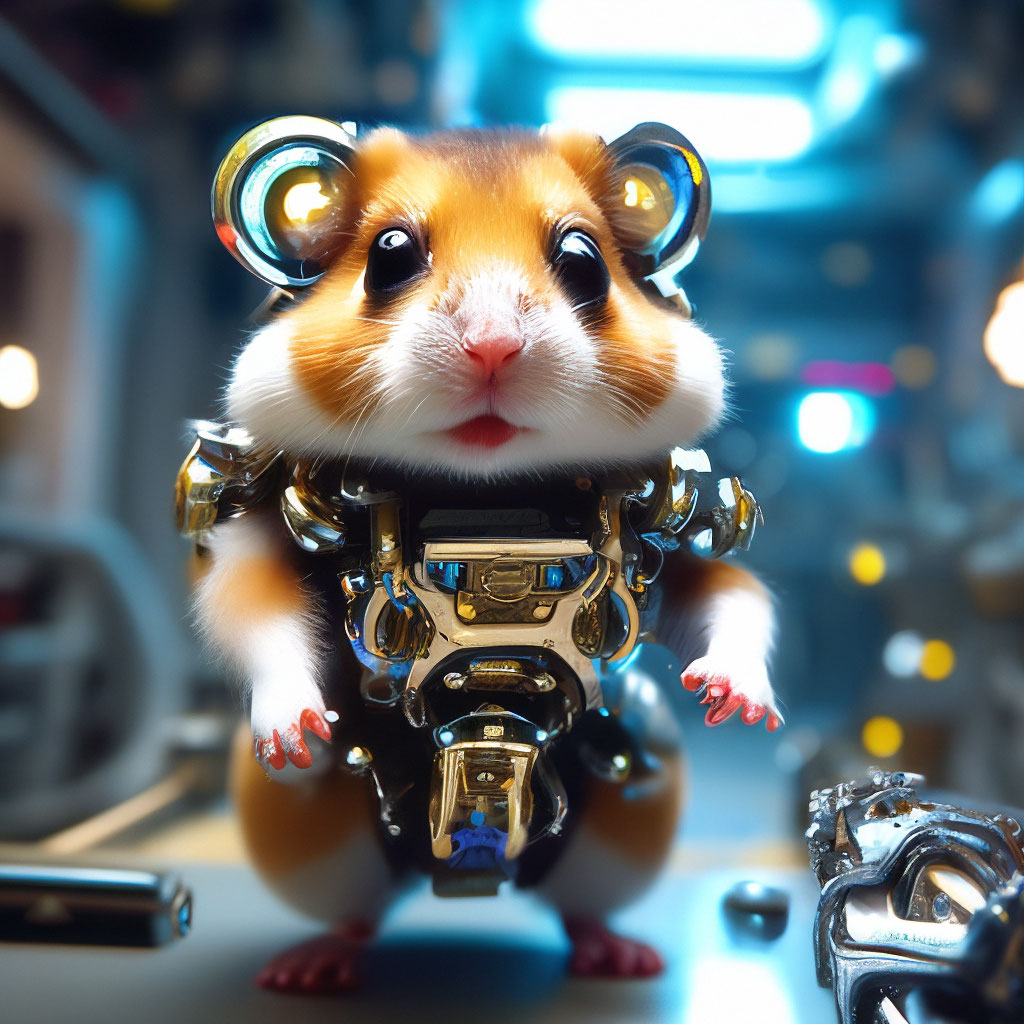 "Cyborg hamster" — image created in Shedevrum